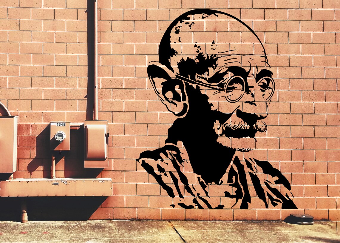 Mahatma Gandhi Face Art Stencil, Gandhi Ji Stencil, Father of Nation ...