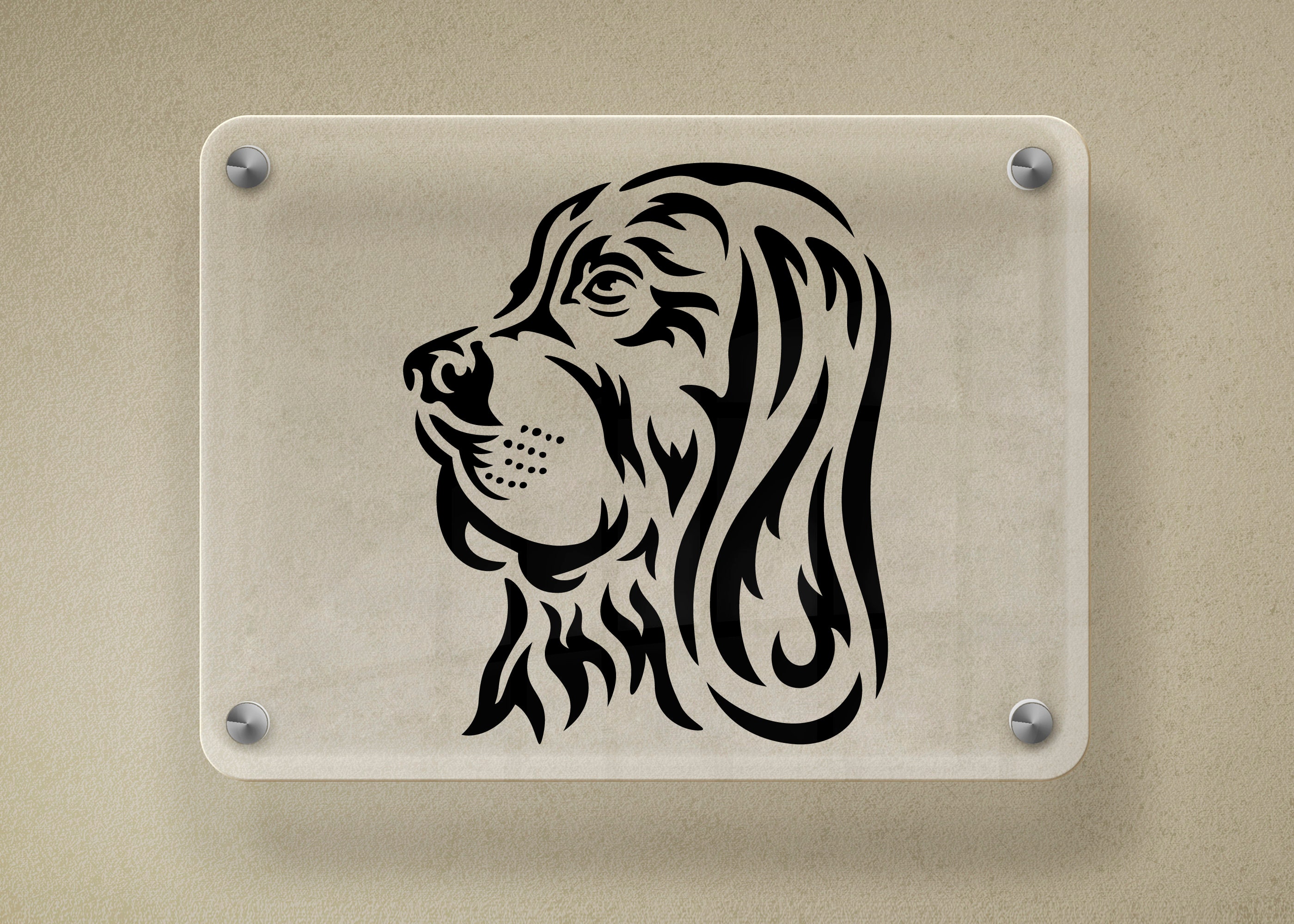 Basset Hound Dog Face Art Stencil, SVG, DXF, Dog Stencil, Dog Art, Pet ...