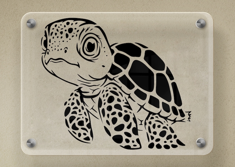 Baby Turtle Sea Creature Stencil Art, Baby Turtle Stencil, Aquatic Art ...