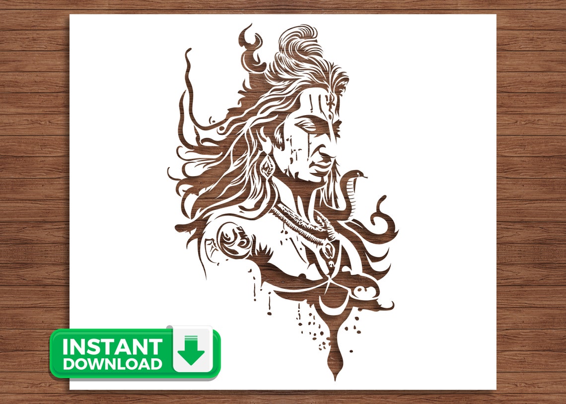 Lord Shiva Mahakal Art Stencil, Shiva Art Stencil, the Destroyer ...