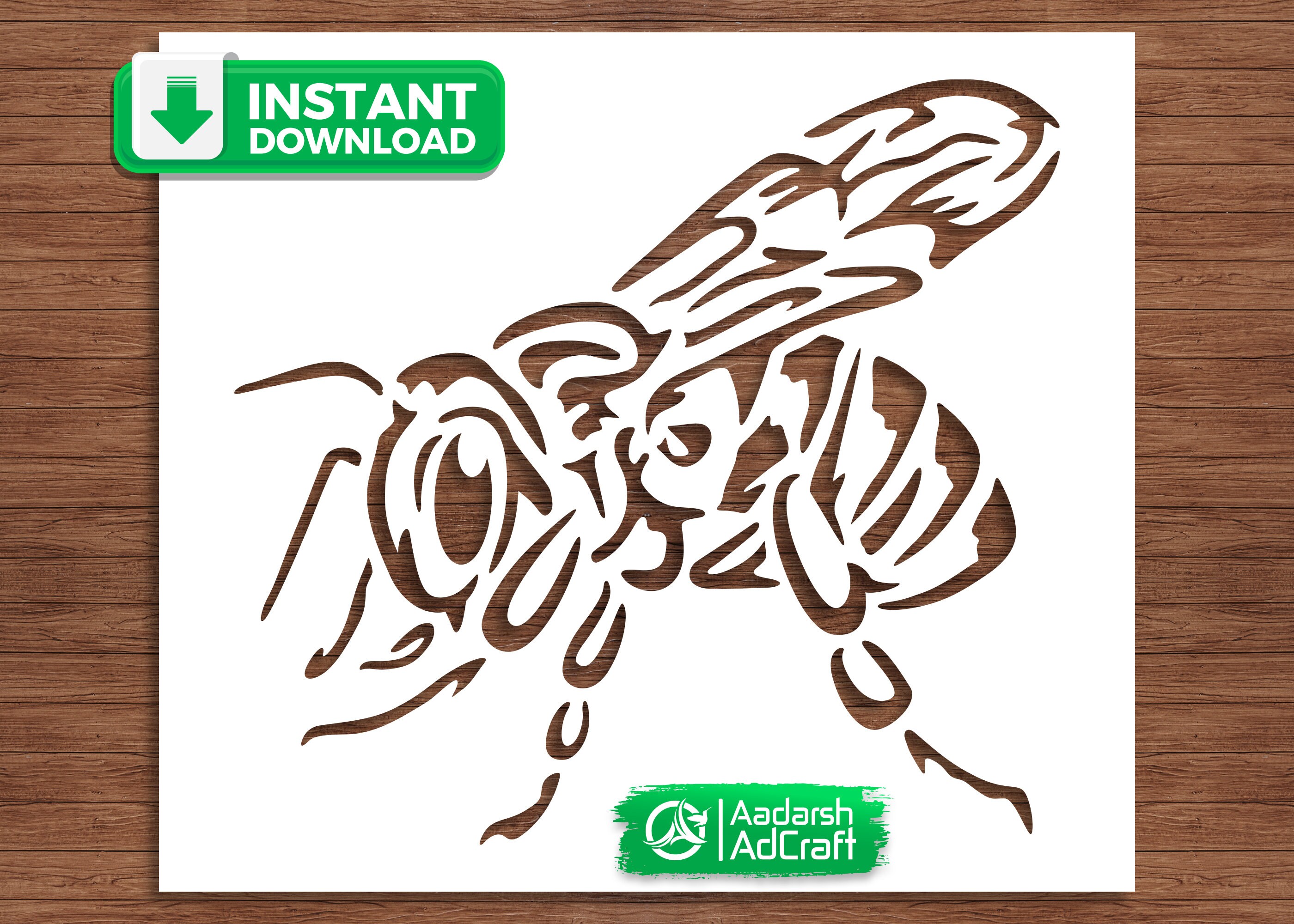 Bee Stencil Art Vector SVG Dxf PNG Honey Bee Stencil - Etsy