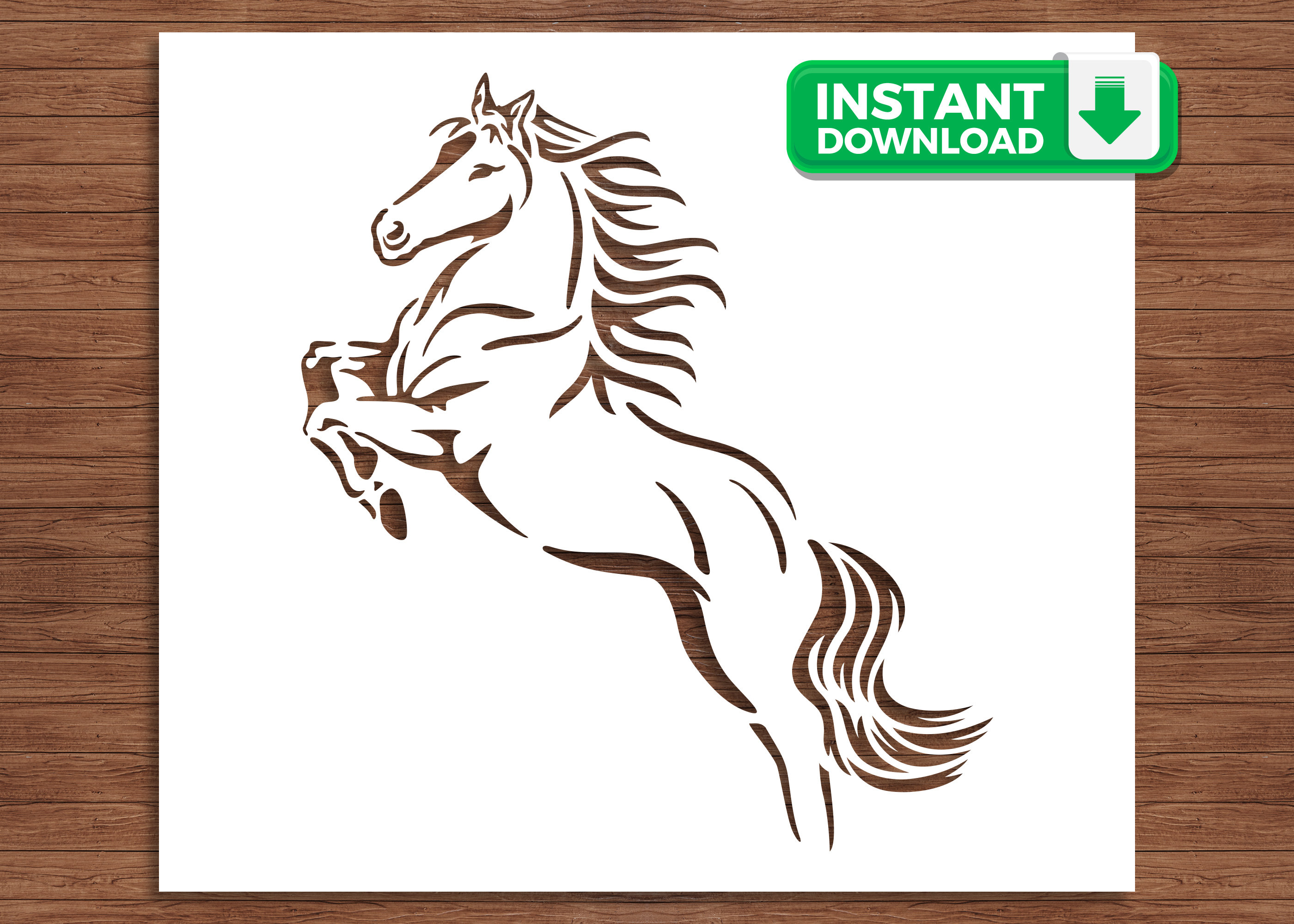 Saut cheval tête Art pochoir, vecteur SVG, dxf, cheval pochoir ...