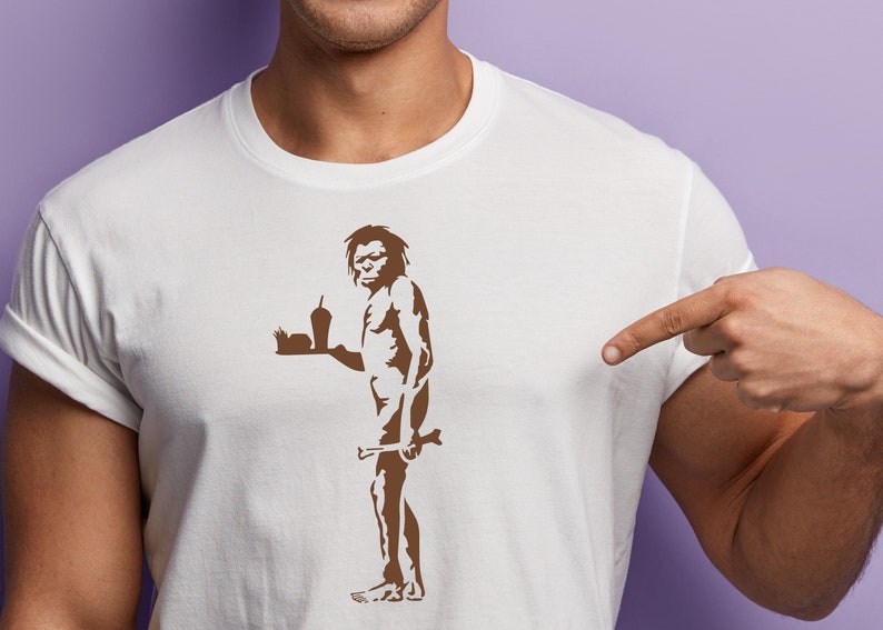 Banksy Prehistoric Caveman Fast Food Stencil SVG, Street Art Template ...