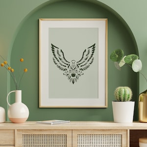 Falcon Eagle Hawk Flying Stencil Art | Bird of Prey SVG, Wildlife Wall ...
