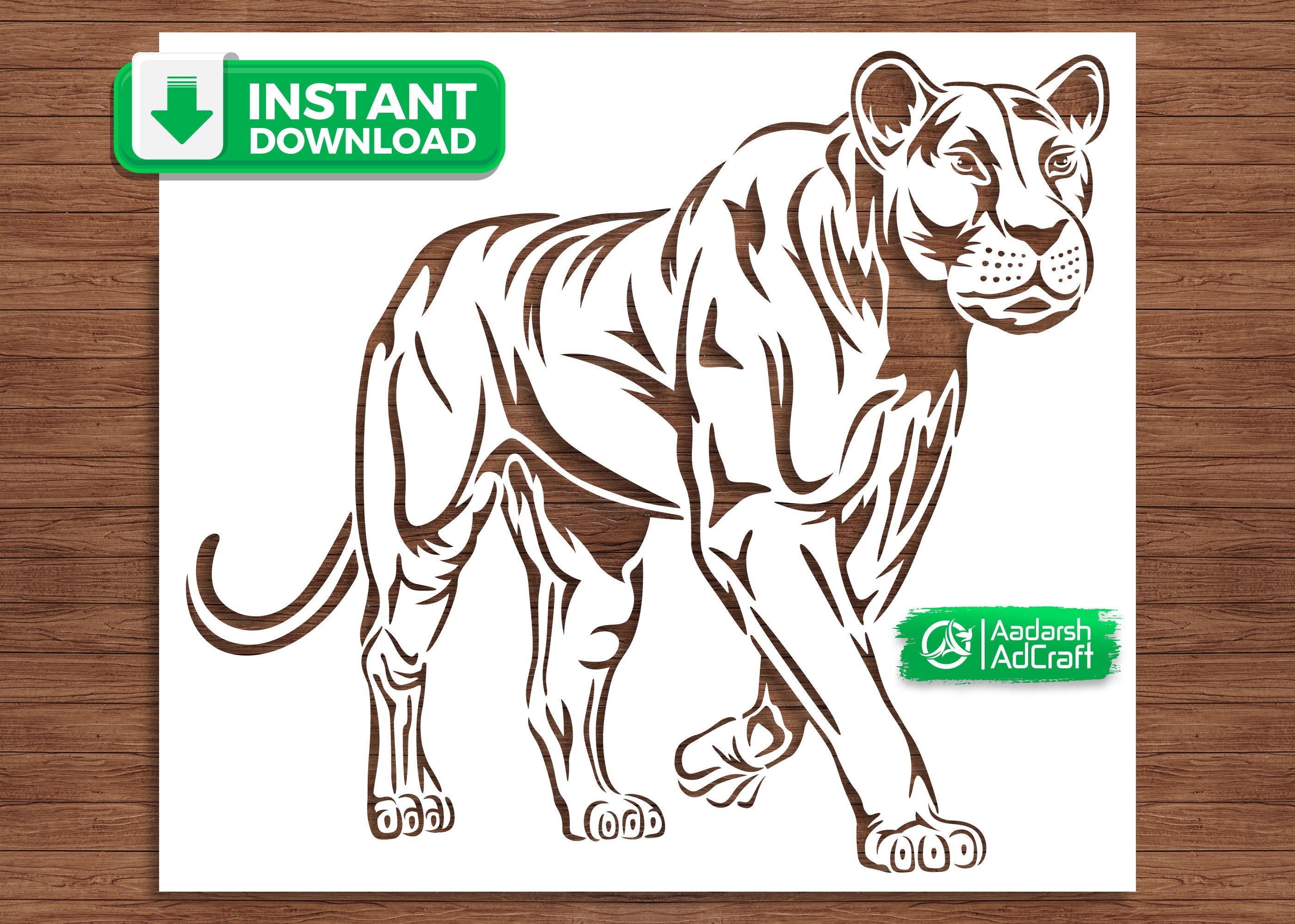 Wild Panther Walking Full Body Stencil Panther Art Panther - Etsy