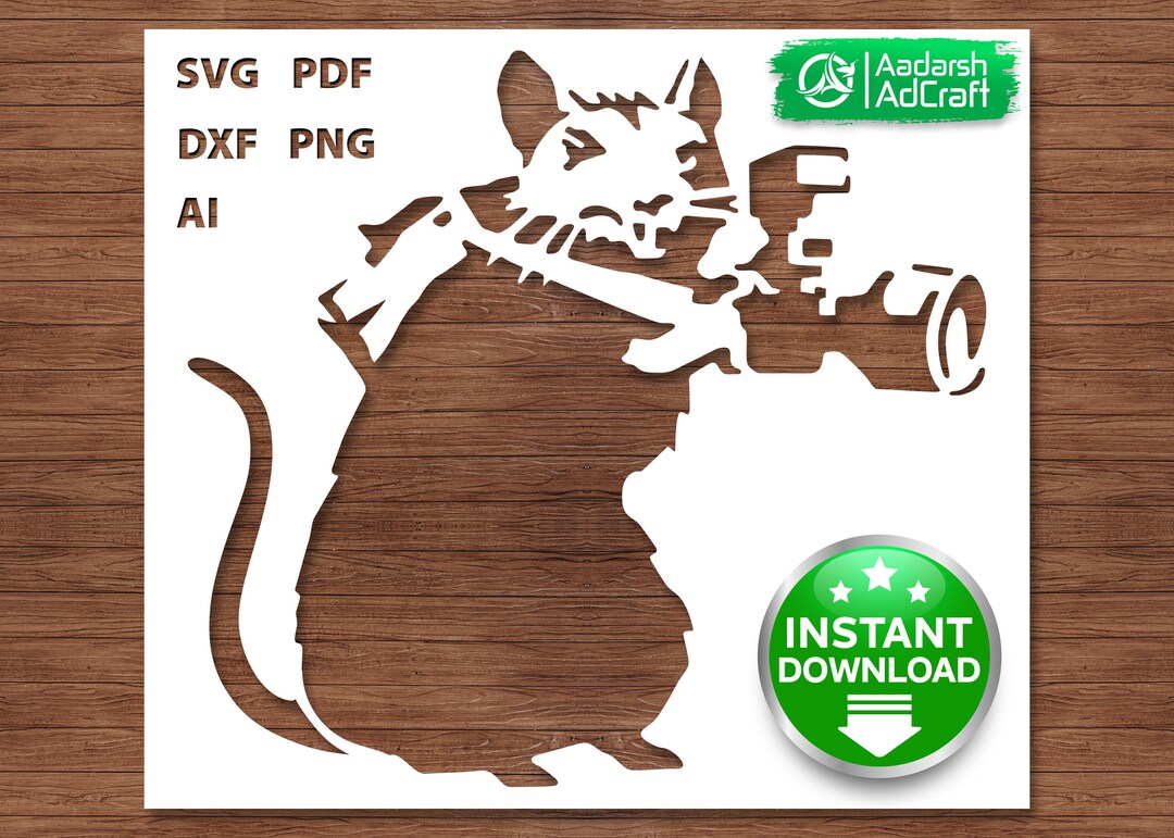 Banksy Camera Rat Art Stencil, Rat With Camera Street Art, Stencil Art ...