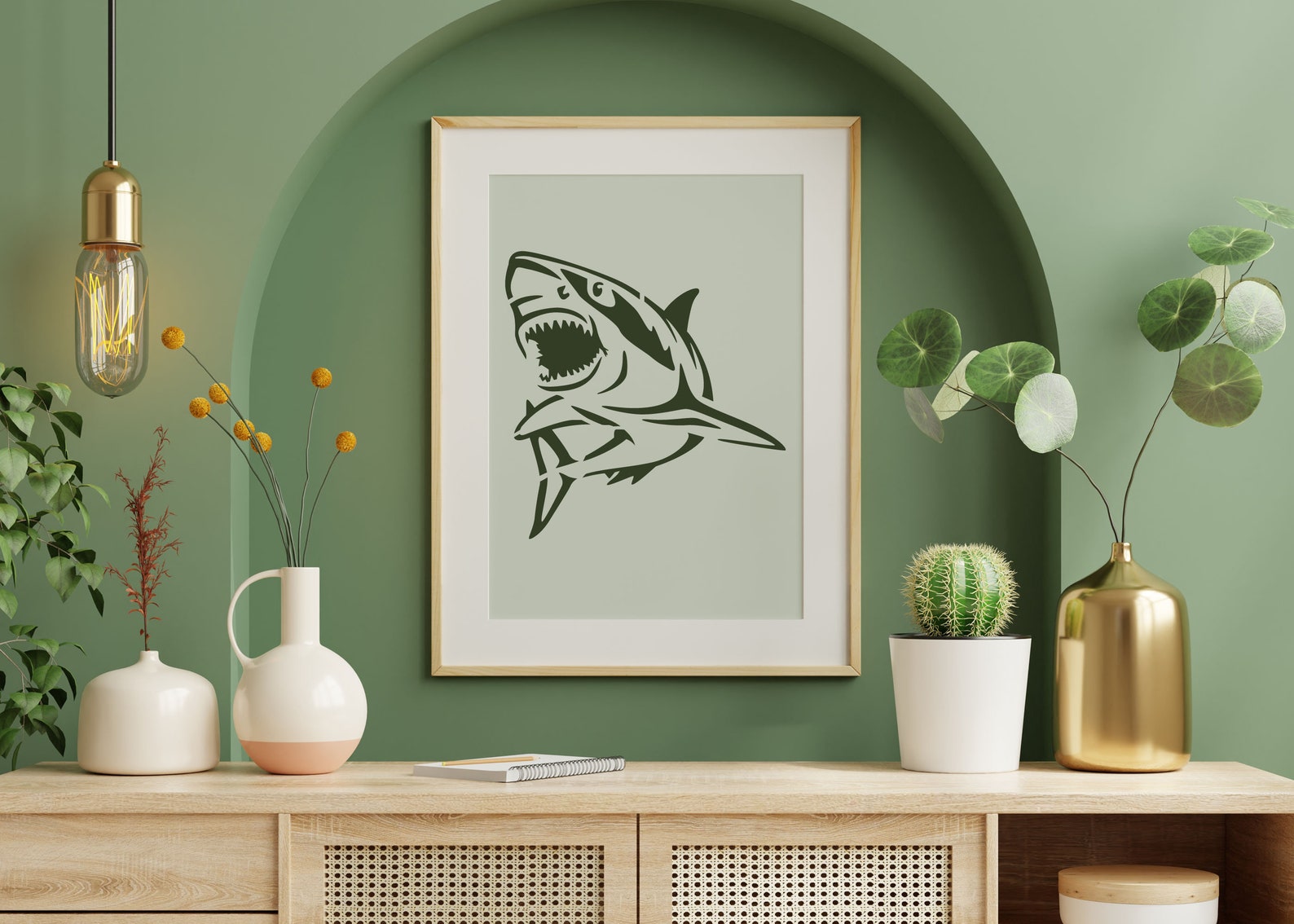 Shark Fish Stencil Art, Shark Stencil, Aquatic Art, SVG, Dxf, Wall ...