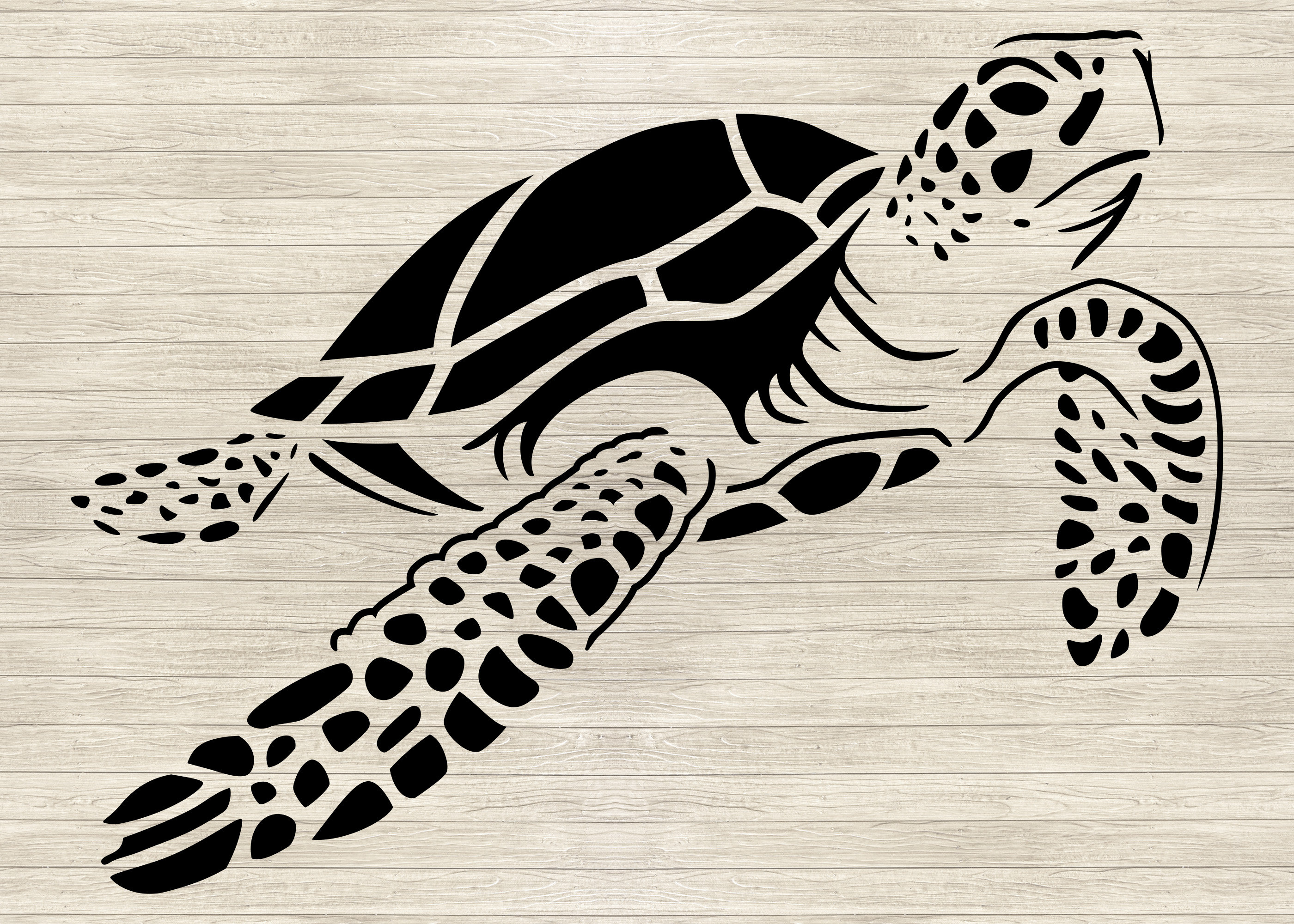Turtle Sea Creature Stencil Art | Ocean Animal SVG, Marine Wall Decor ...