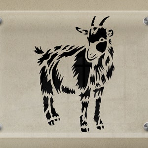 Goat Buck Full Body Art Stencil, Vector Drawing, SVG, Dxf, Goat Stencil ...