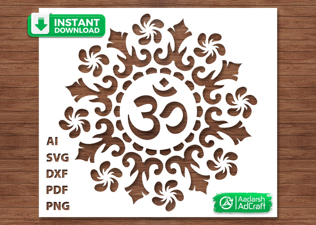 Om Aum Eternal Religious Sign Art Stencil, Religious Decor, Hindutva ...