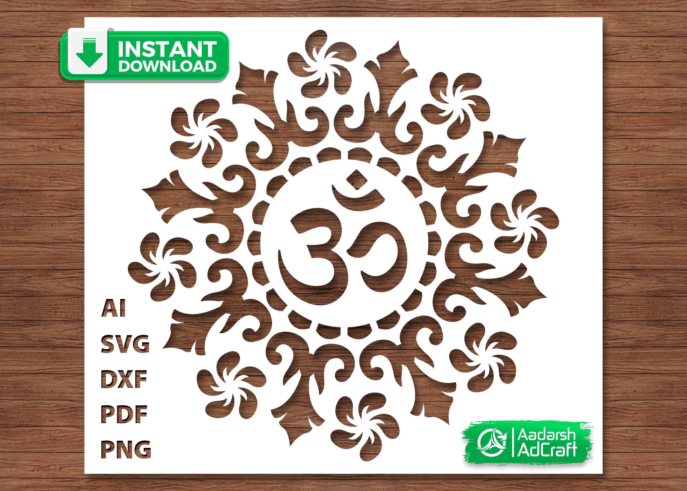 Om Aum Eternal Religious Sign Art Stencil, Religious Decor, Hindutva ...