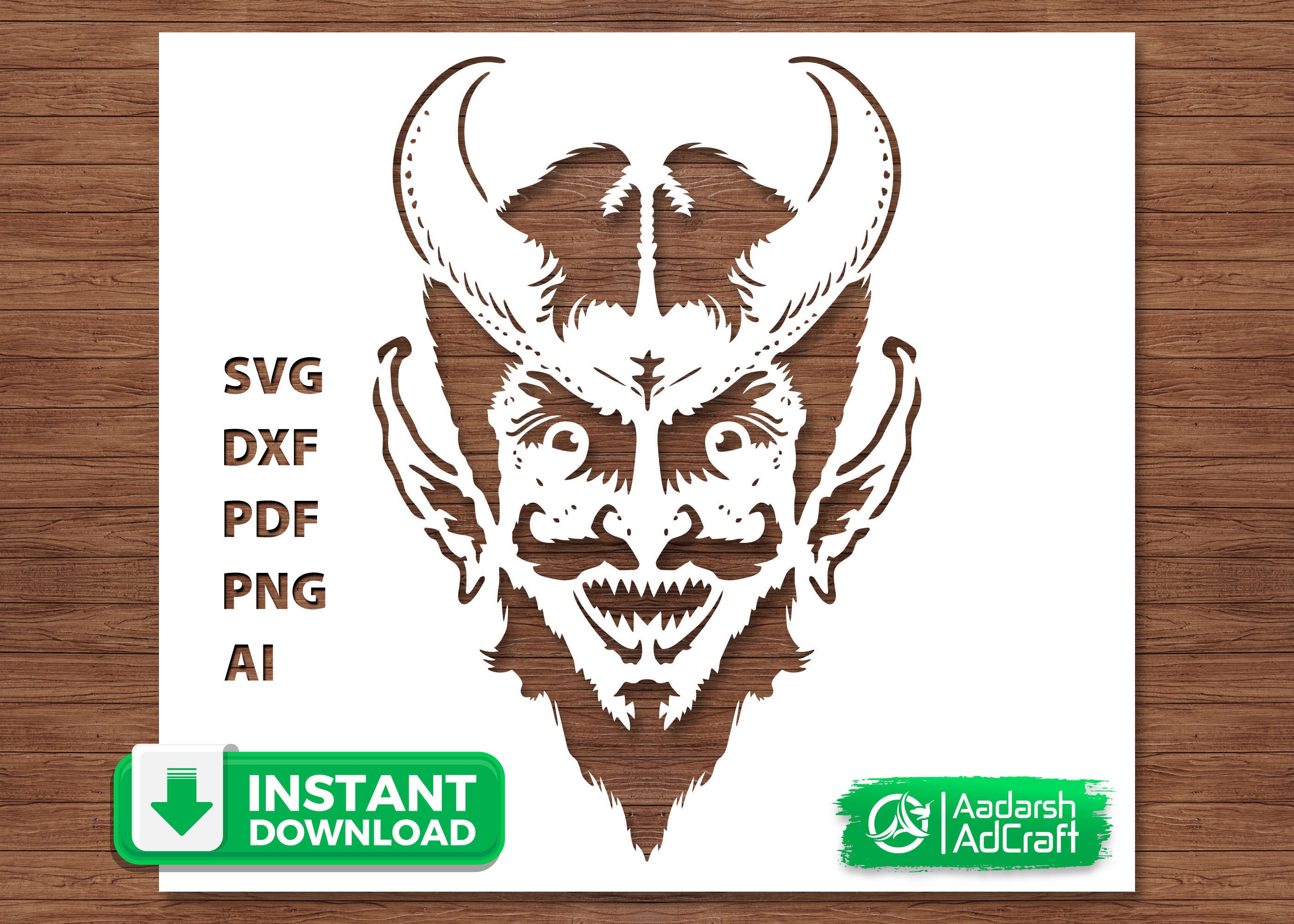 Halloween Devil Artwork Art Stencil, Satan Design, Lucifer Art, Wall ...