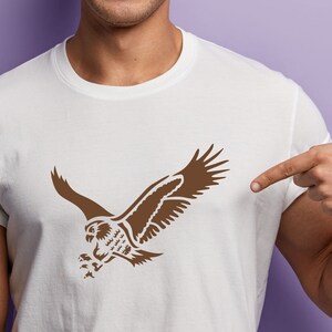 Eagle Hawk Falcon Flying Stencil Art | Bird of Prey SVG, Wildlife Wall ...