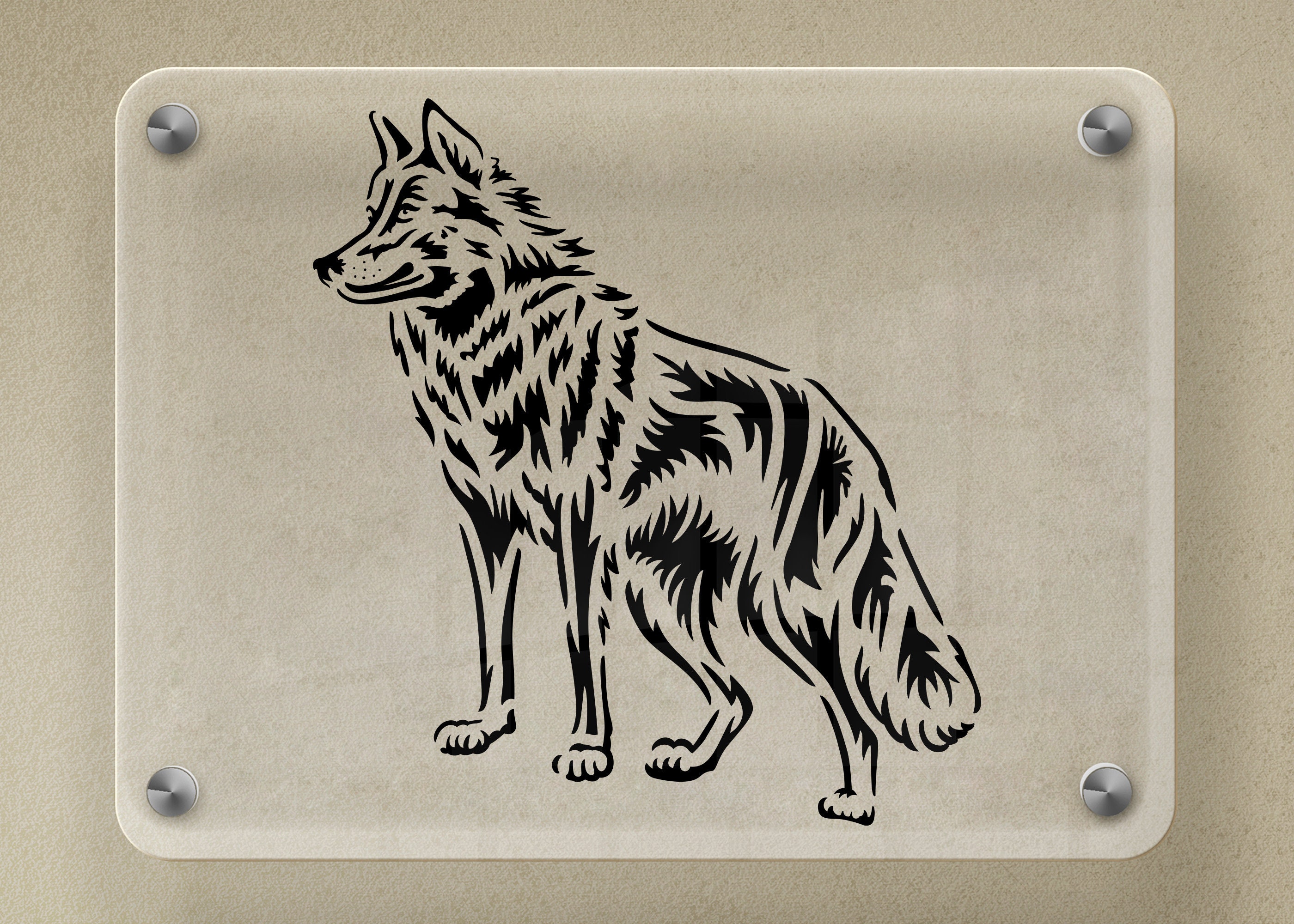 Art au pochoir loup, vectoriel SVG, dxf, pochoir loup, impression de ...