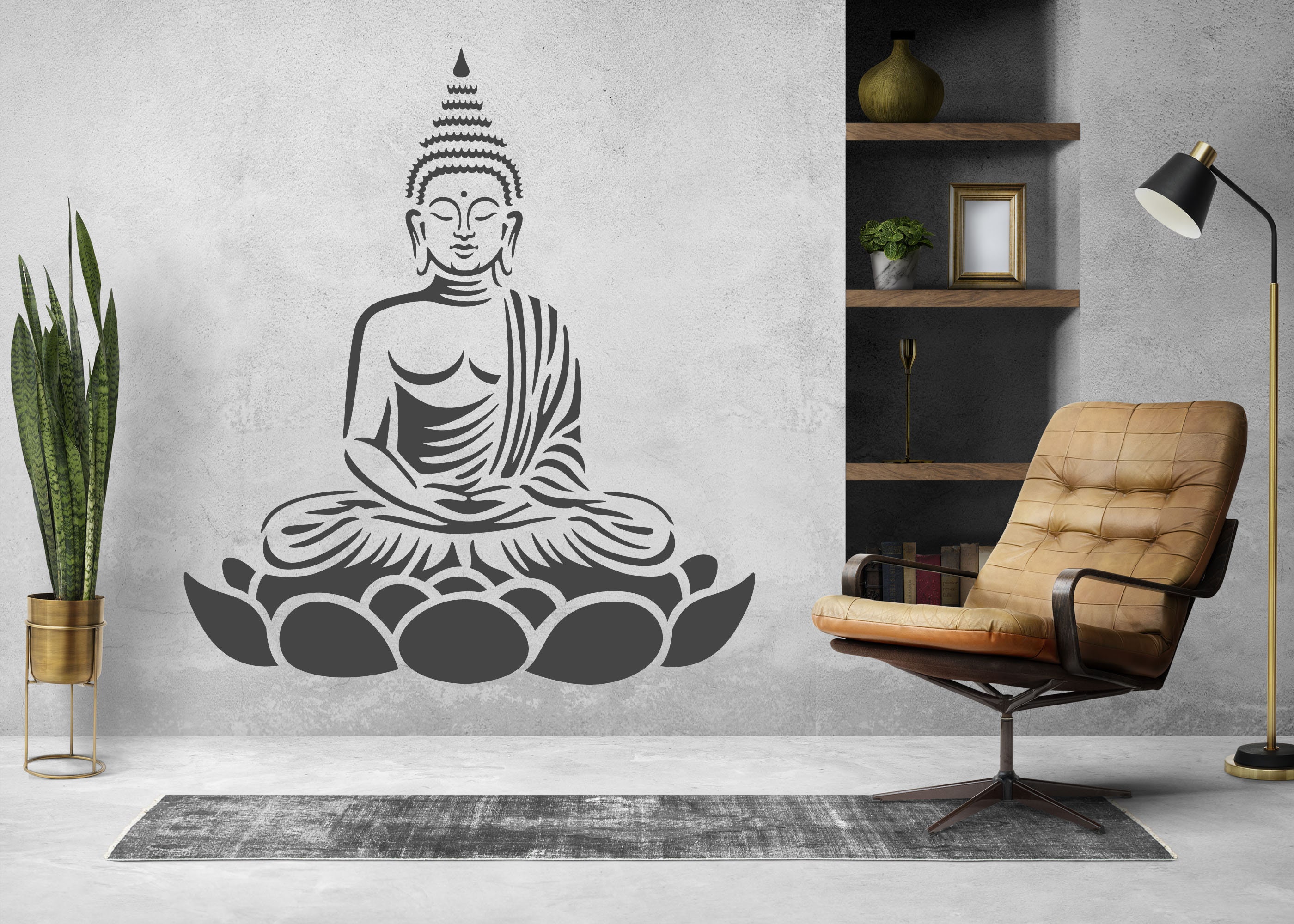 Lord Gautam Buddha Meditation Stencil Art, Buddha Design, DIY Art ...