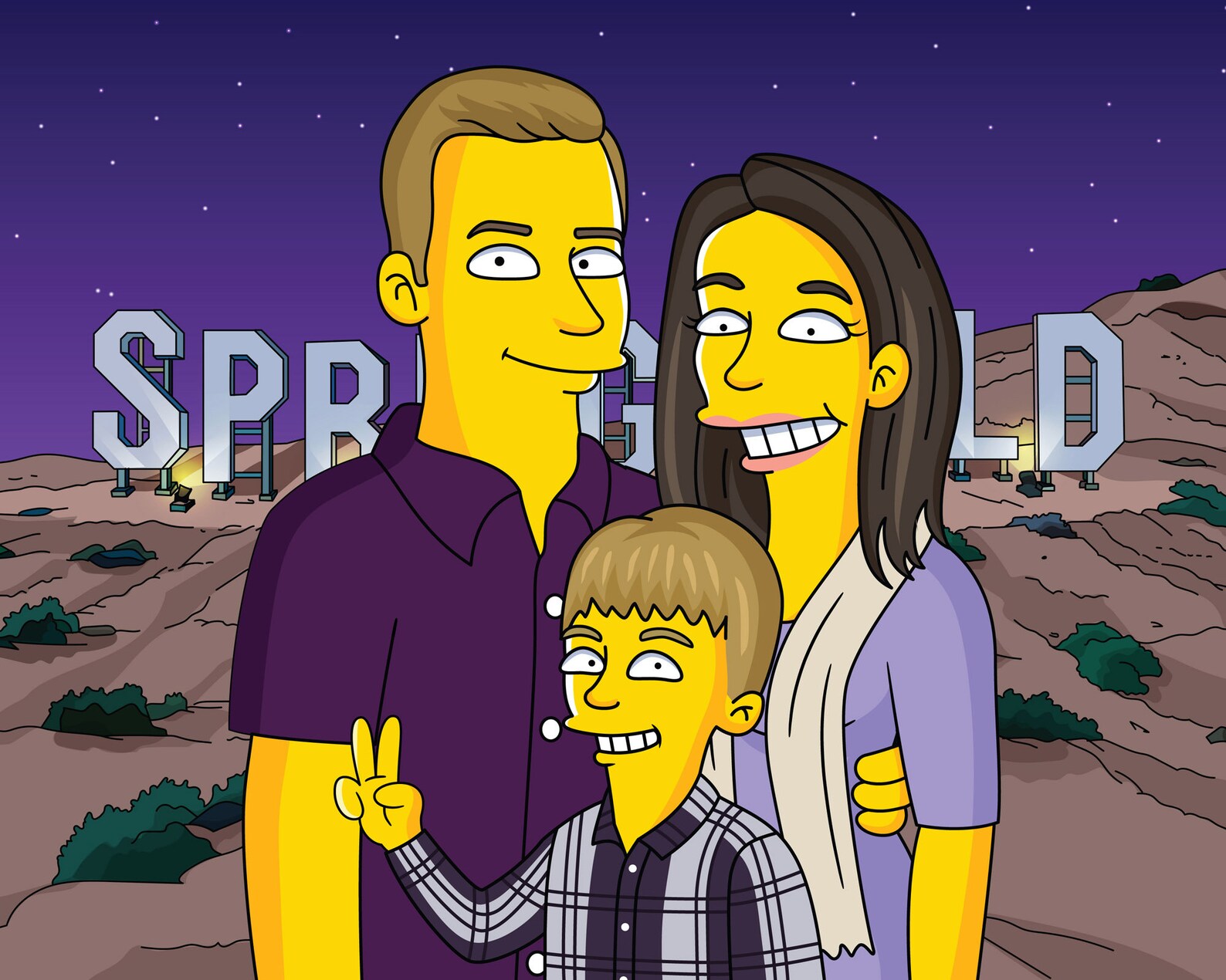 Custom Simpson Yellow Character Couple With Father Portrait on ...