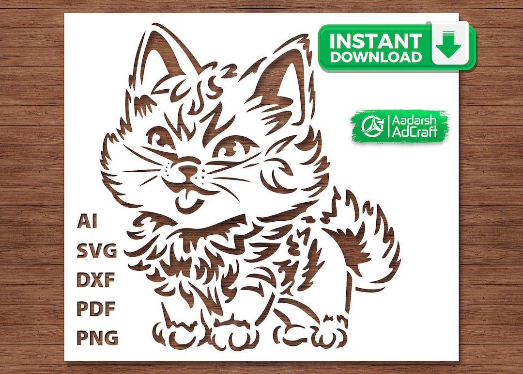 Magical Cat Fantasy Stencil Art, Cat Stencil, Kitten Art, Pet Stencil ...