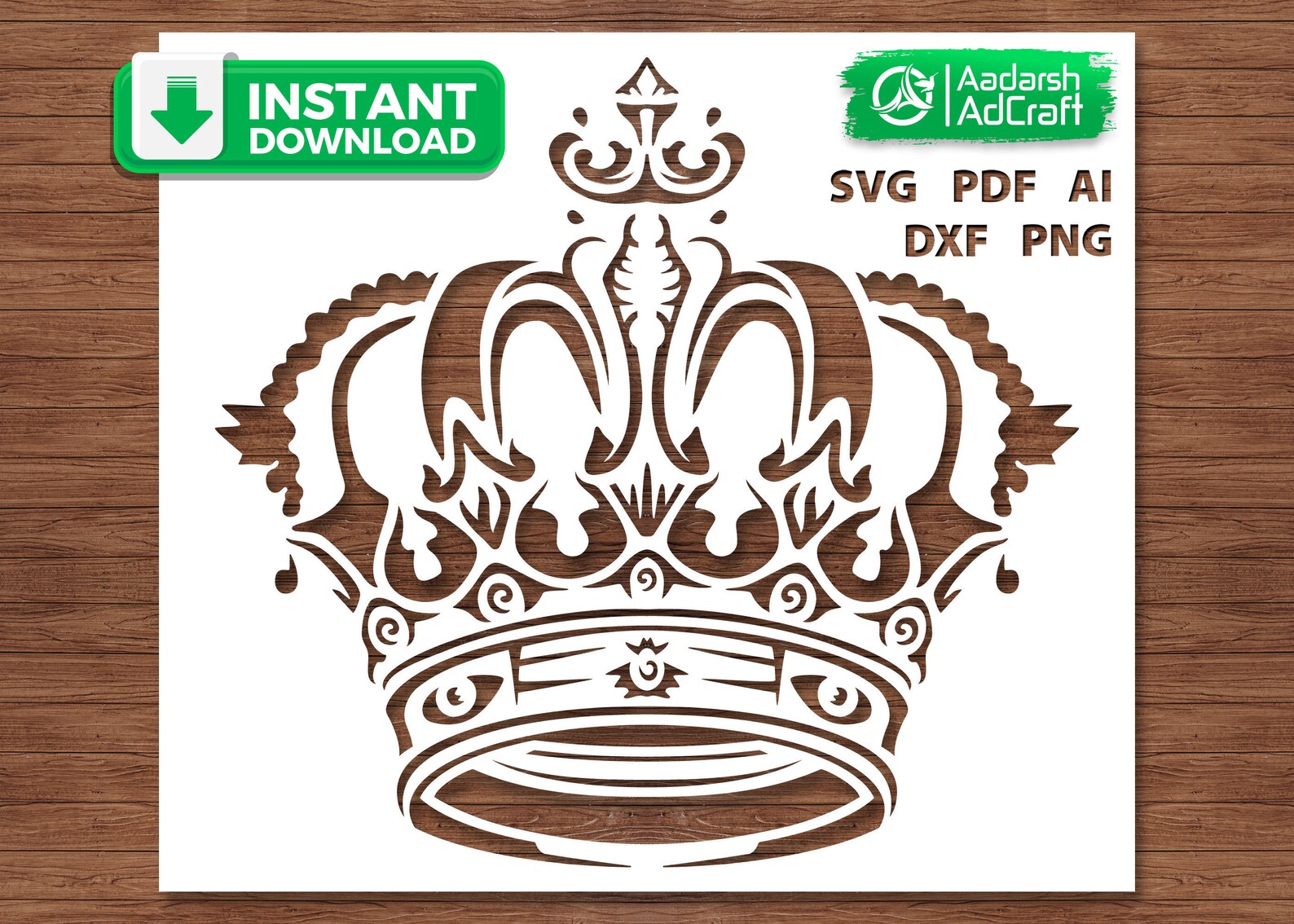 Antique King Crown Stencil Art, Royal Crown, Royal Theme, Wall Decor ...