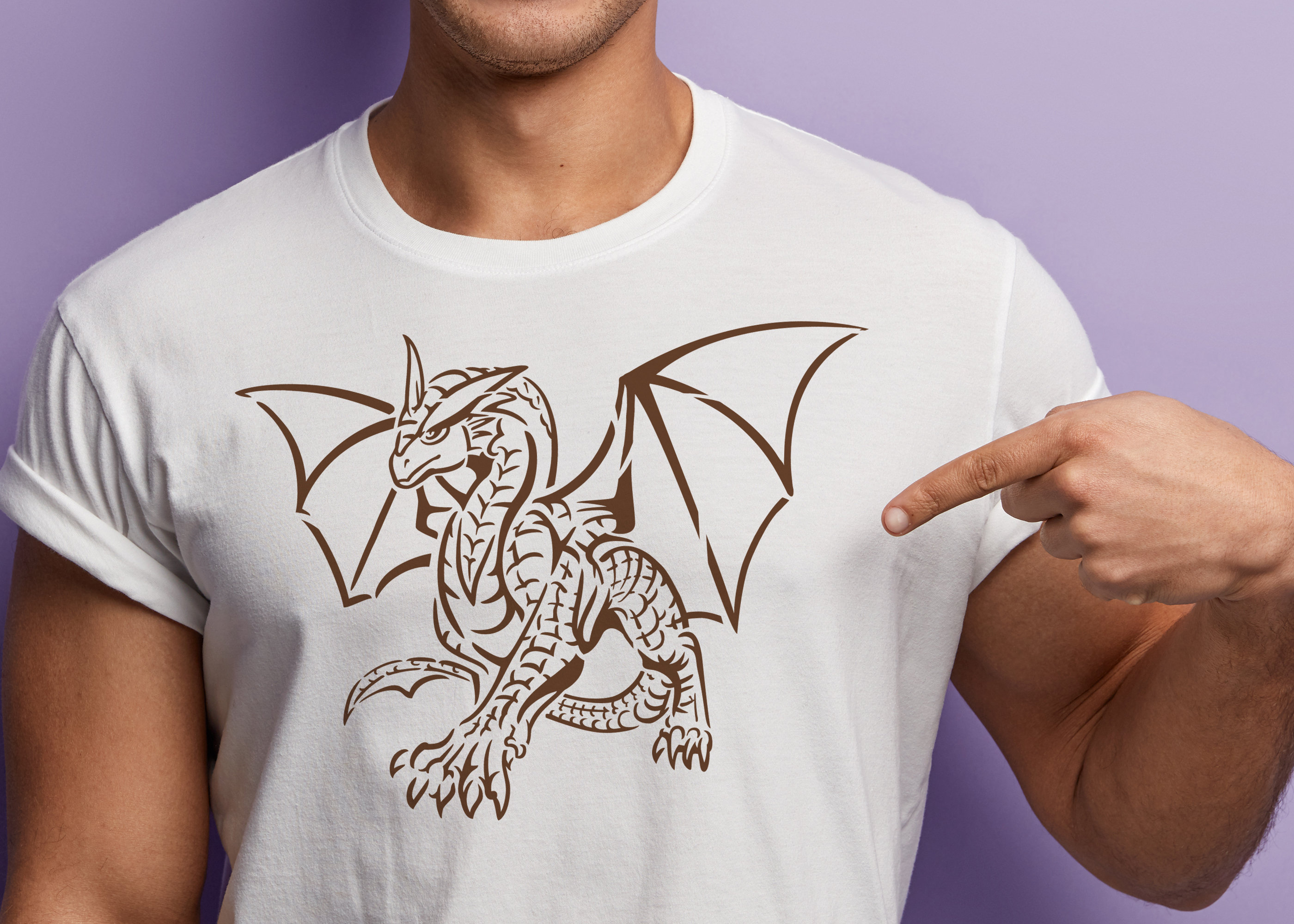 Dragon Full Body Stencil, SVG, Dxf, Dragon Printable Stencil, Mythical ...