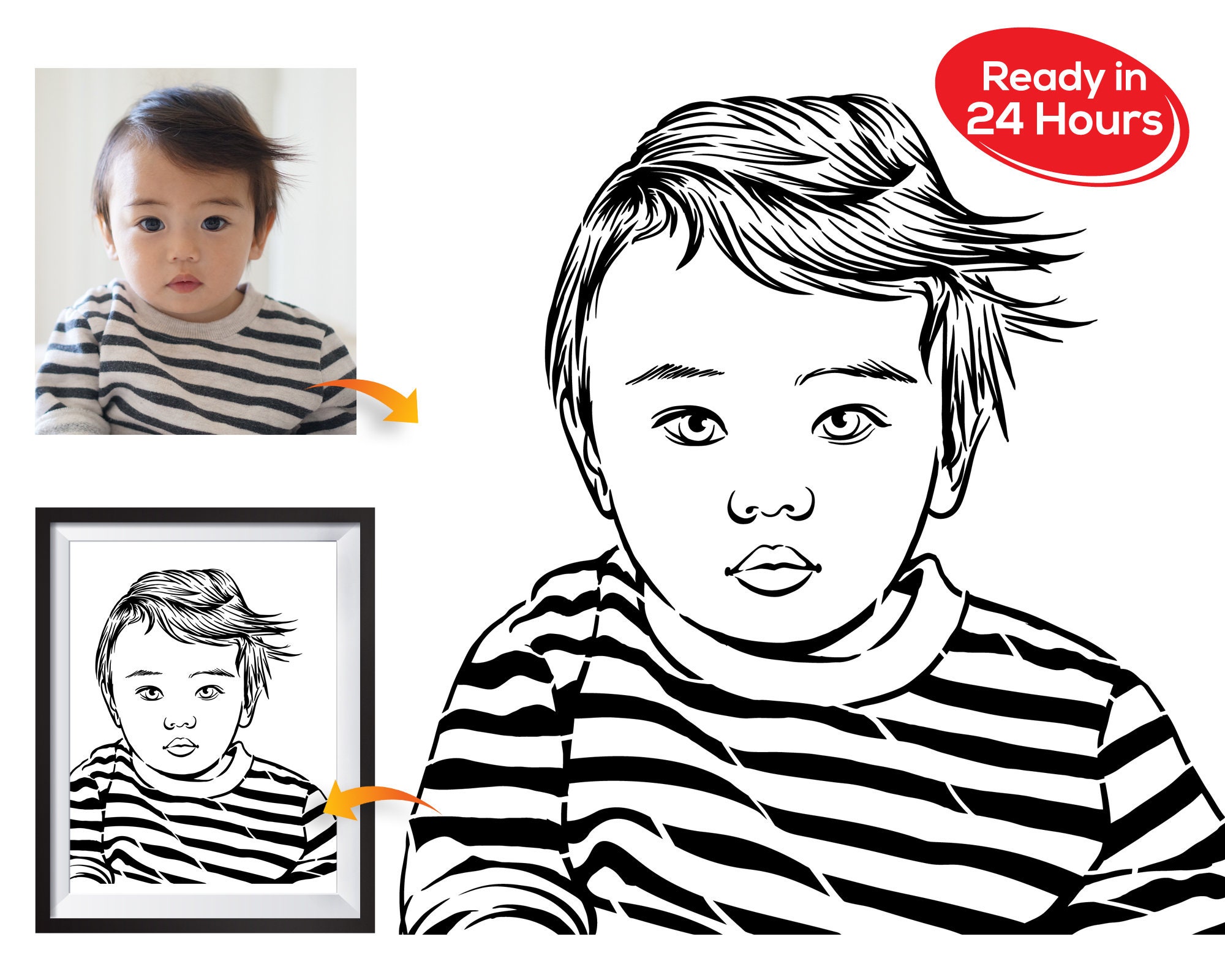 Custom Stencil Portrait Design Unique Silhouette Stencil From Etsy