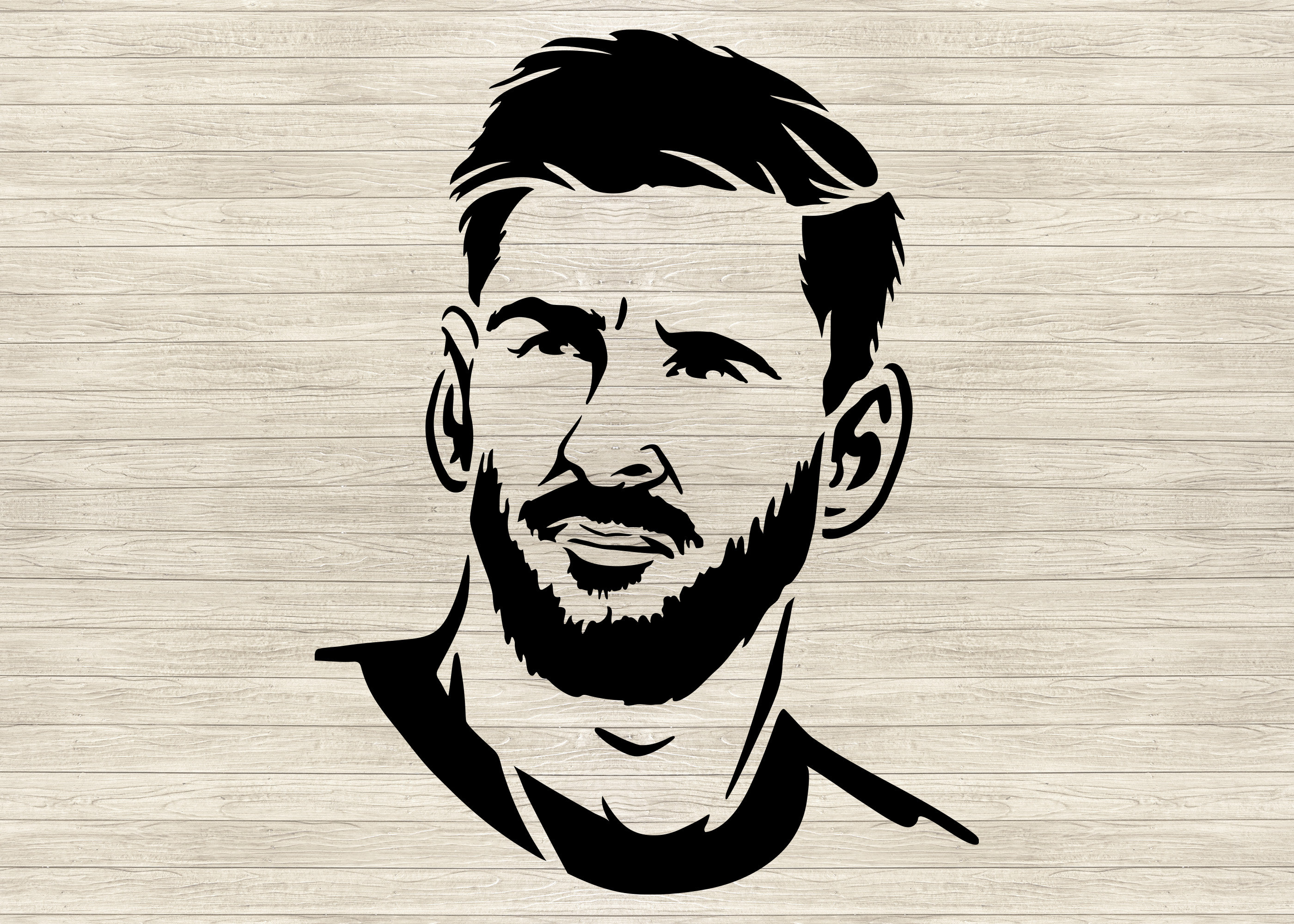 Lionel Messi Face Stencil Art, Football Art, Sports Portrait, SVG, Dxf ...