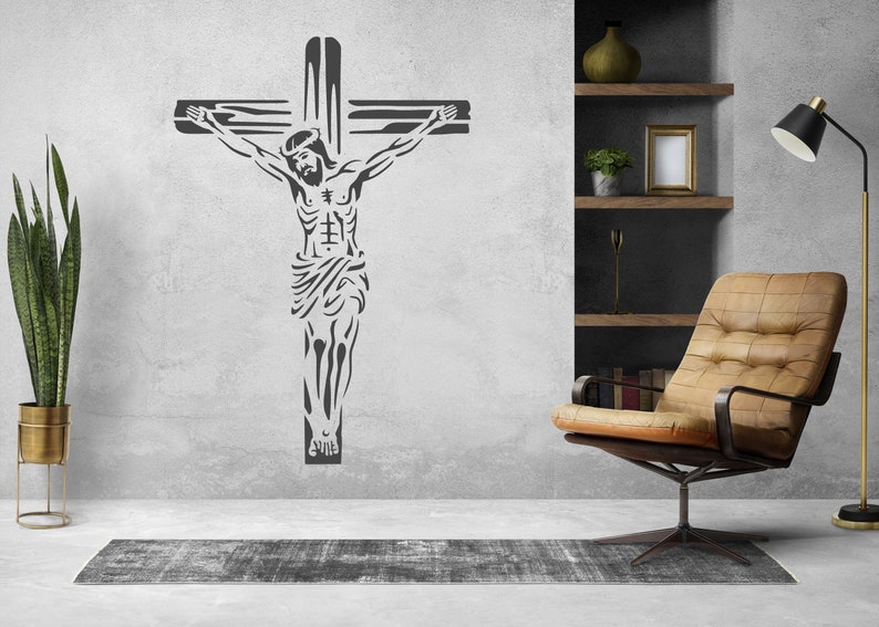 Jesus Crucified Sacred Holy Stencil Art, Vector SVG, Dxf, Stencil Print ...