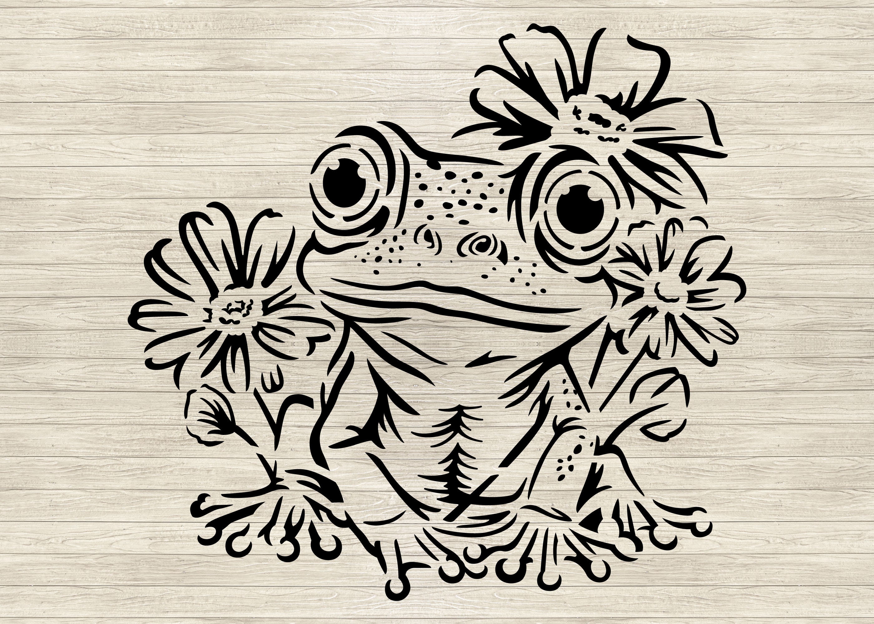 Cute Baby Frog Stencil Art, Frog Art, Aquatic Art, SVG, Dxf, Wall Decor Pattern, DIY Crafting ...