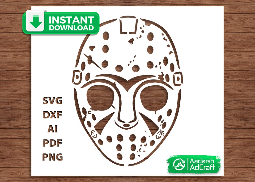 Halloween Jason Voorhees Mask Artwork Stencil Art, Friday the 13th ...