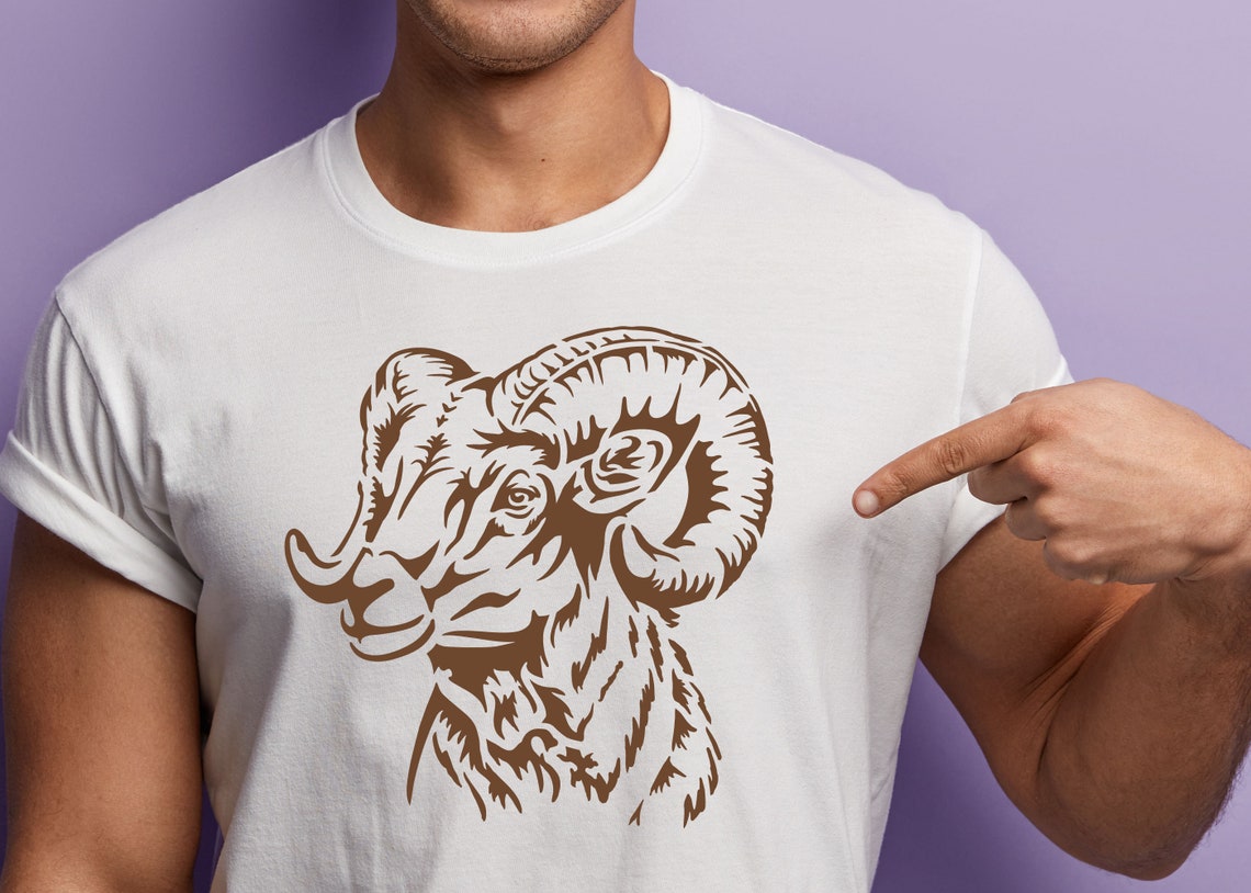 Farm Animal Ram Sheep Stencil Art, Vector SVG, Dxf, Ram Stencil, Ram ...