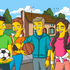 Simpsons Portrait, Custom Simpsons Family Portrait, Christmas Portrait ...