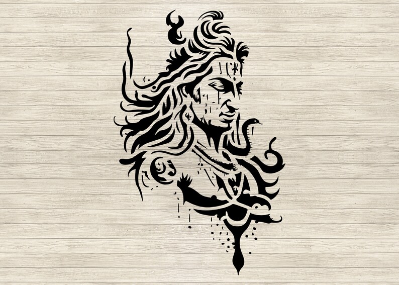 Lord Shiva Mahakal Art Stencil, Shiva Art Stencil, the Destroyer ...