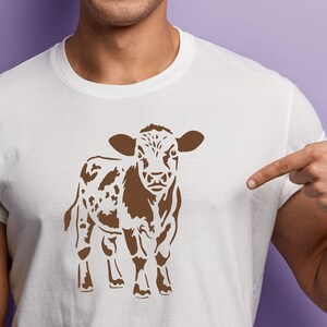 Cow Calf Full Body Stencil Art, Vector Drawing, SVG, Dxf, Cattle ...