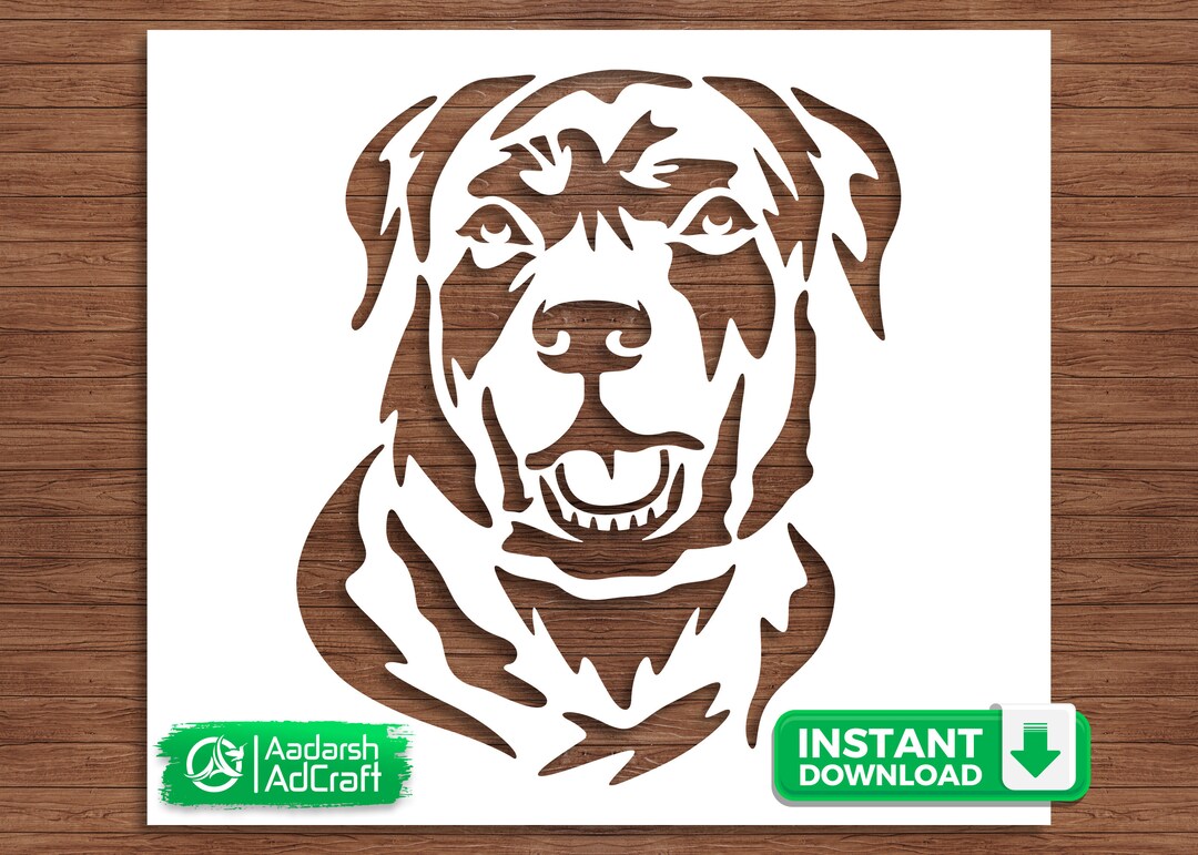 Rottweiler Dog Face Stencil Art Vector Drawing SVG Dxf Dog - Etsy