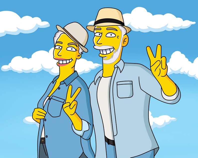 Custom Simpsons Character Family With Pet Portrait, Living Room Sofa ...