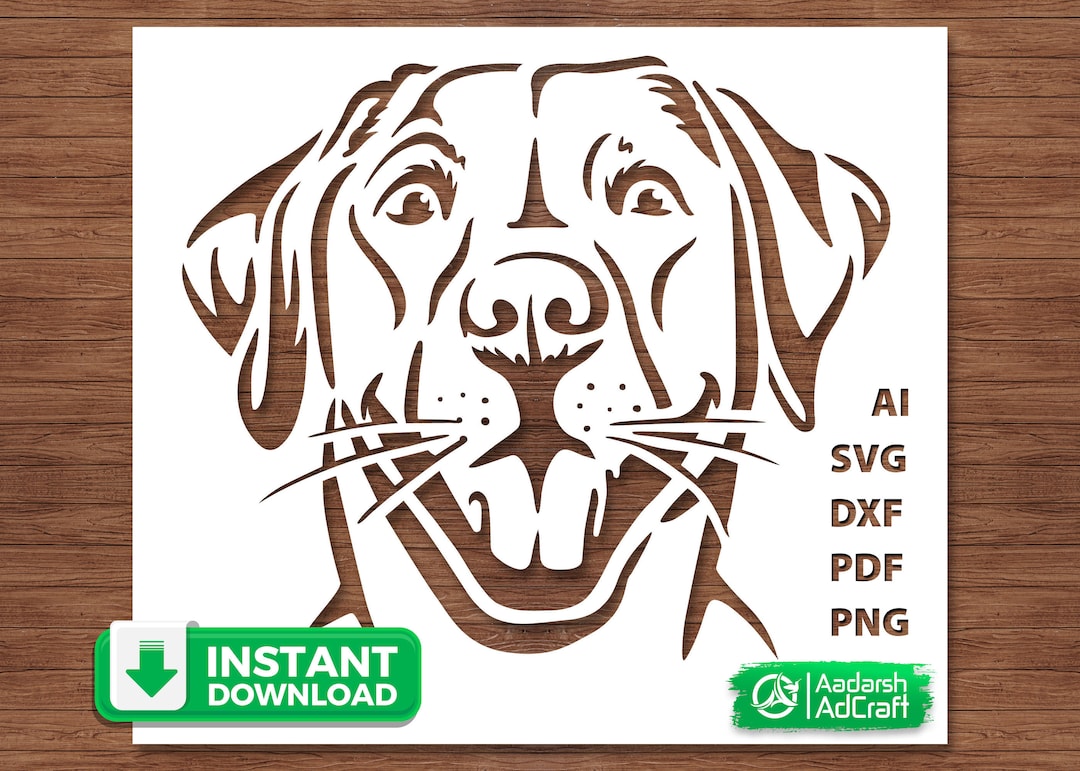 Labrador Retriever Dog Face Stencil Art, Dog Stencil, Pet Art, Wall ...
