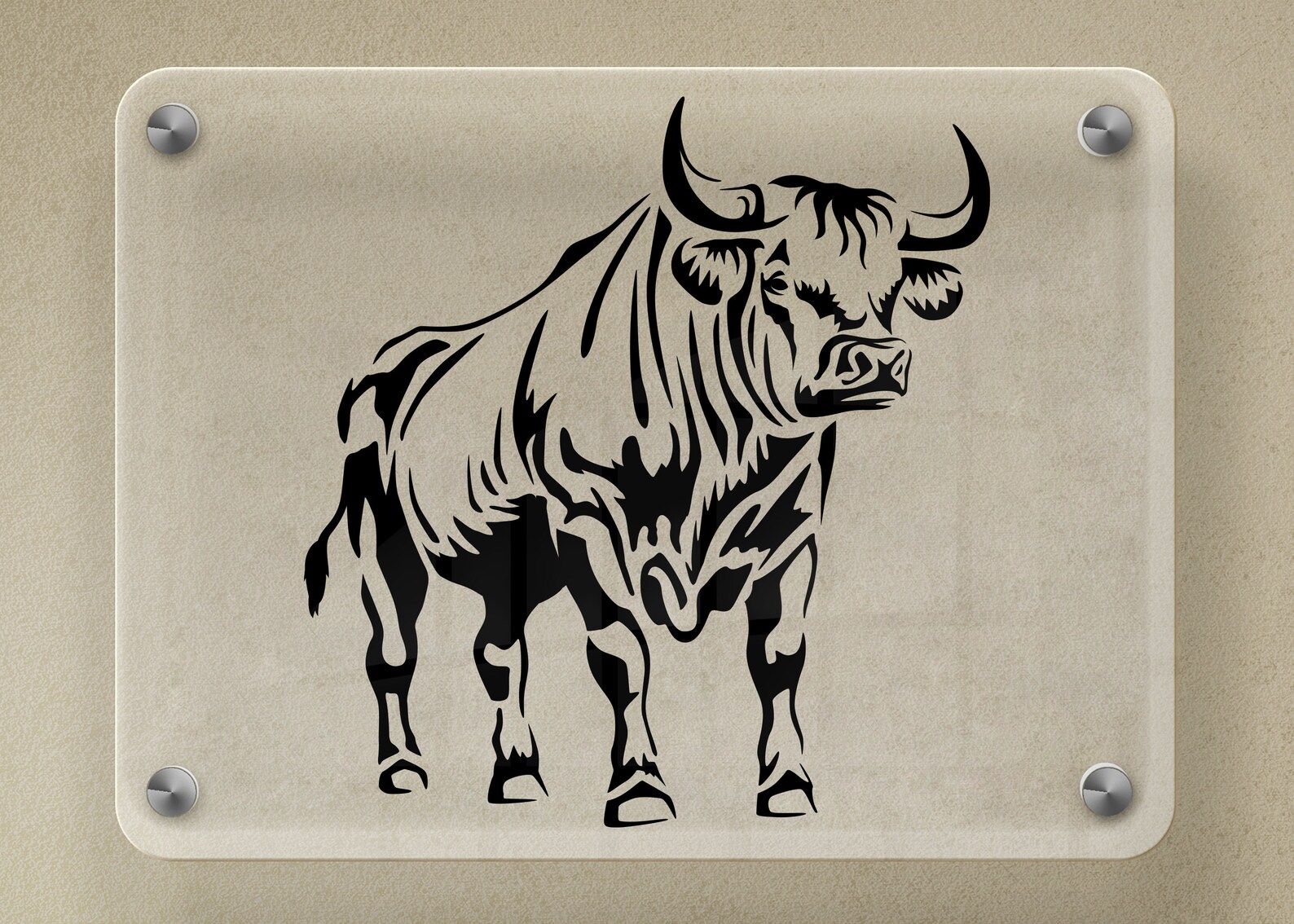 Bull Animal Full Body Art Stencil, Vector Drawing, SVG, Dxf, Cattle ...