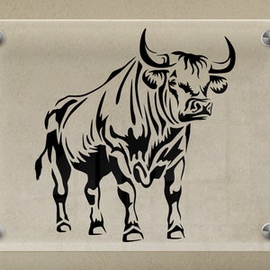 Bull Animal Full Body Art Stencil, Vector Drawing, SVG, Dxf, Cattle ...