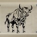 Bull Animal Full Body Art Stencil, Vector Drawing, SVG, Dxf, Cattle ...