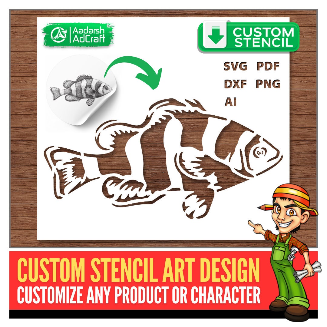 Custom Stencil Art Design, Dxf, Svg, Ai, Pdf, Png, Unique Silhouette ...