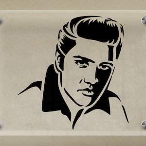 Elvis Presley Face Stencil Art, Elvis Presley Stencil, Pop Icon, SVG ...