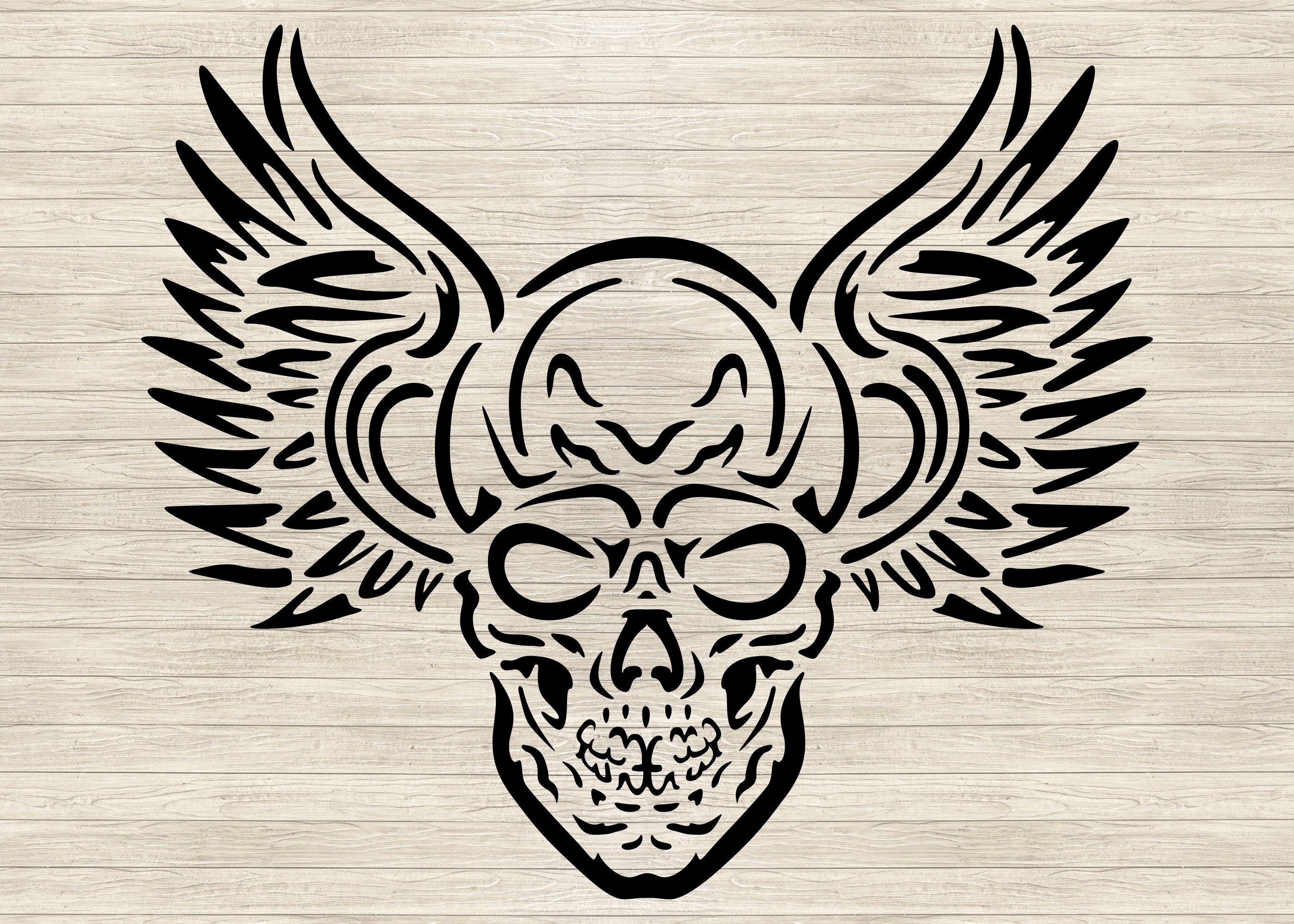Skull Devil Wings Art Stencil SVG Dxf Skull Stencil Gothic - Etsy