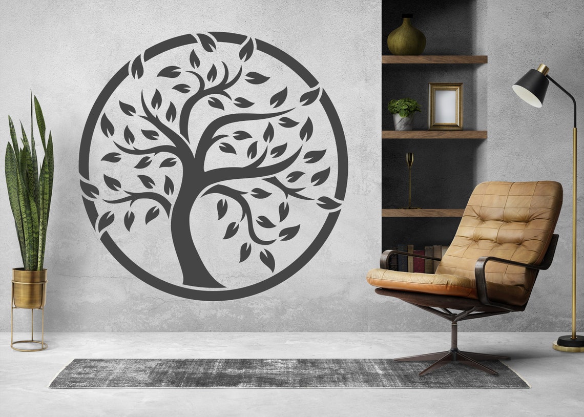 Tree of Life Creative Art Stencil, SVG, Dxf, Spiritual Symbolism ...