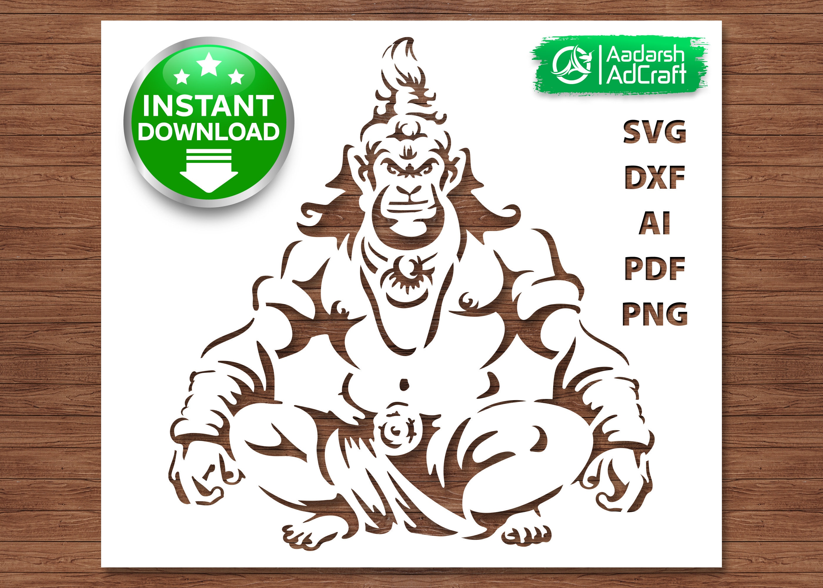 Lord Hanuman Majestic Art Stencil, Hanuman Stencil, Indian Mythology ...