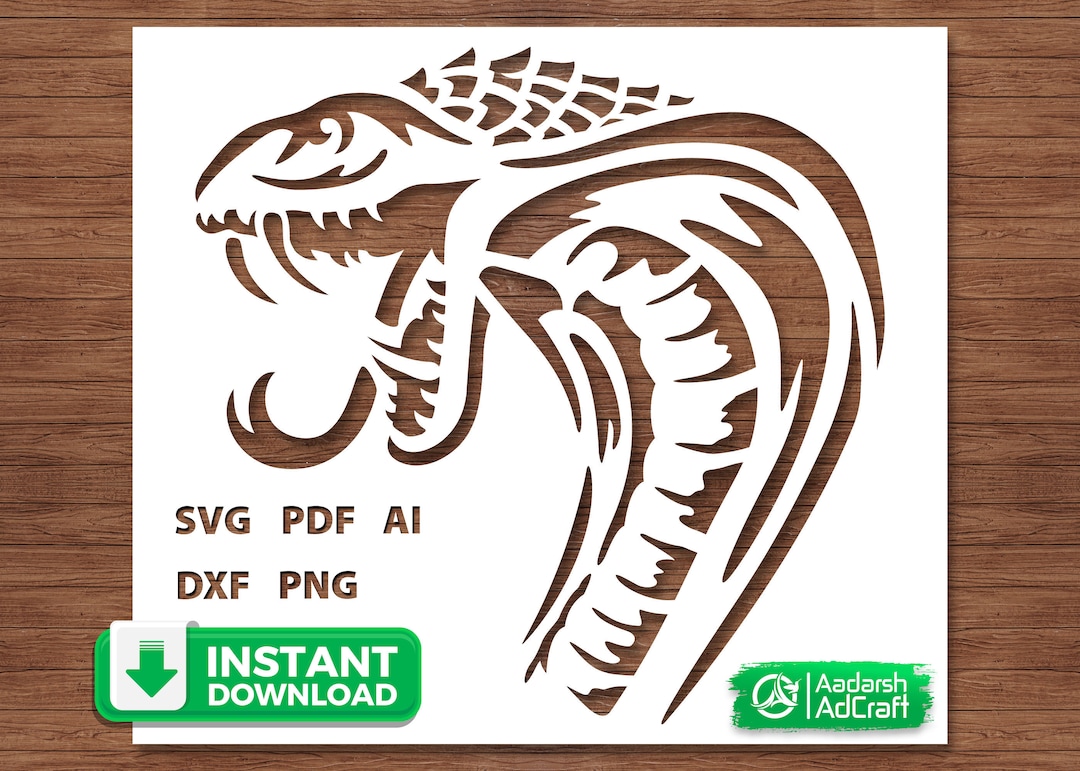 Snake Face Deadly Stencil Art, Reptile Stencil, Snake Art, Serpent ...