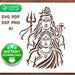 Divine Shiv Shakti Stencil | Hindu God SVG Template, Shiva Parvati ...