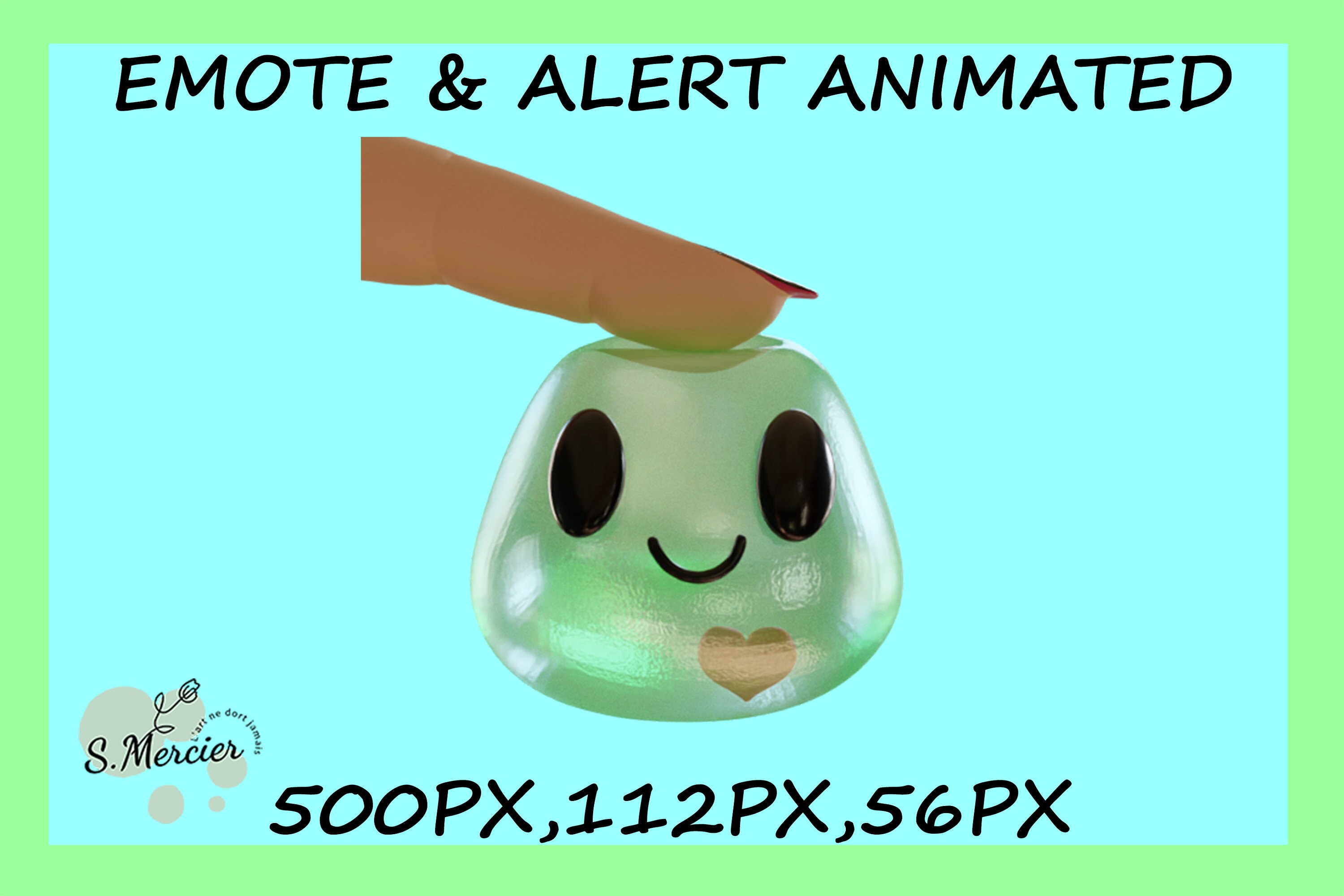 Mochi Squishy Heart, Emote, Animated Alert, Kawaii, 3D, Cute "twitch ...