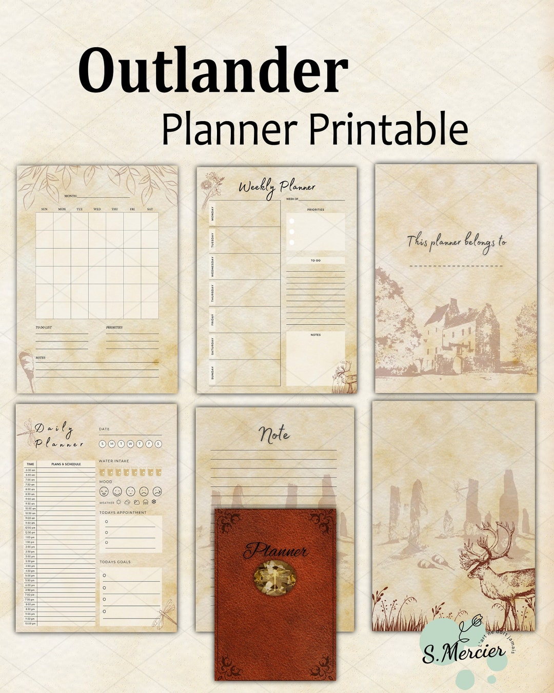 Printable Planner, Outlander, Weekly Planner, Daily Planner, Monthly ...