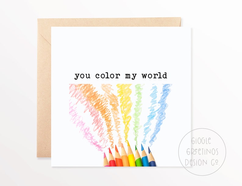 Printable Card | You Color My World | Printable Valentine's Day Card ...