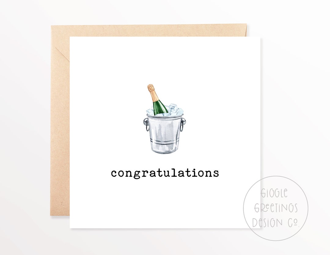 Printable Card | Congratulations | Champagne and Bucket | Printable ...