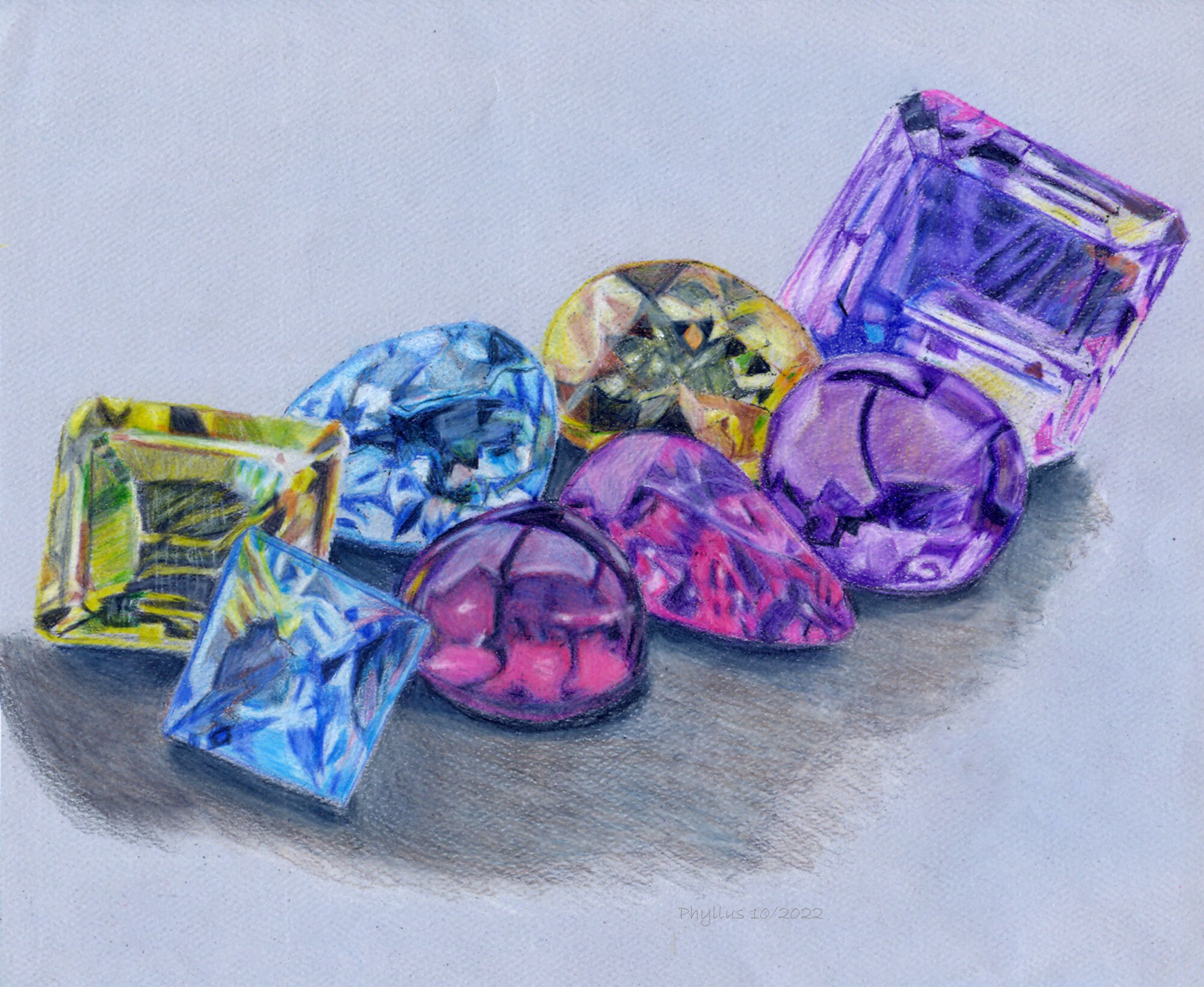 Gem Drawing Colored Pencil